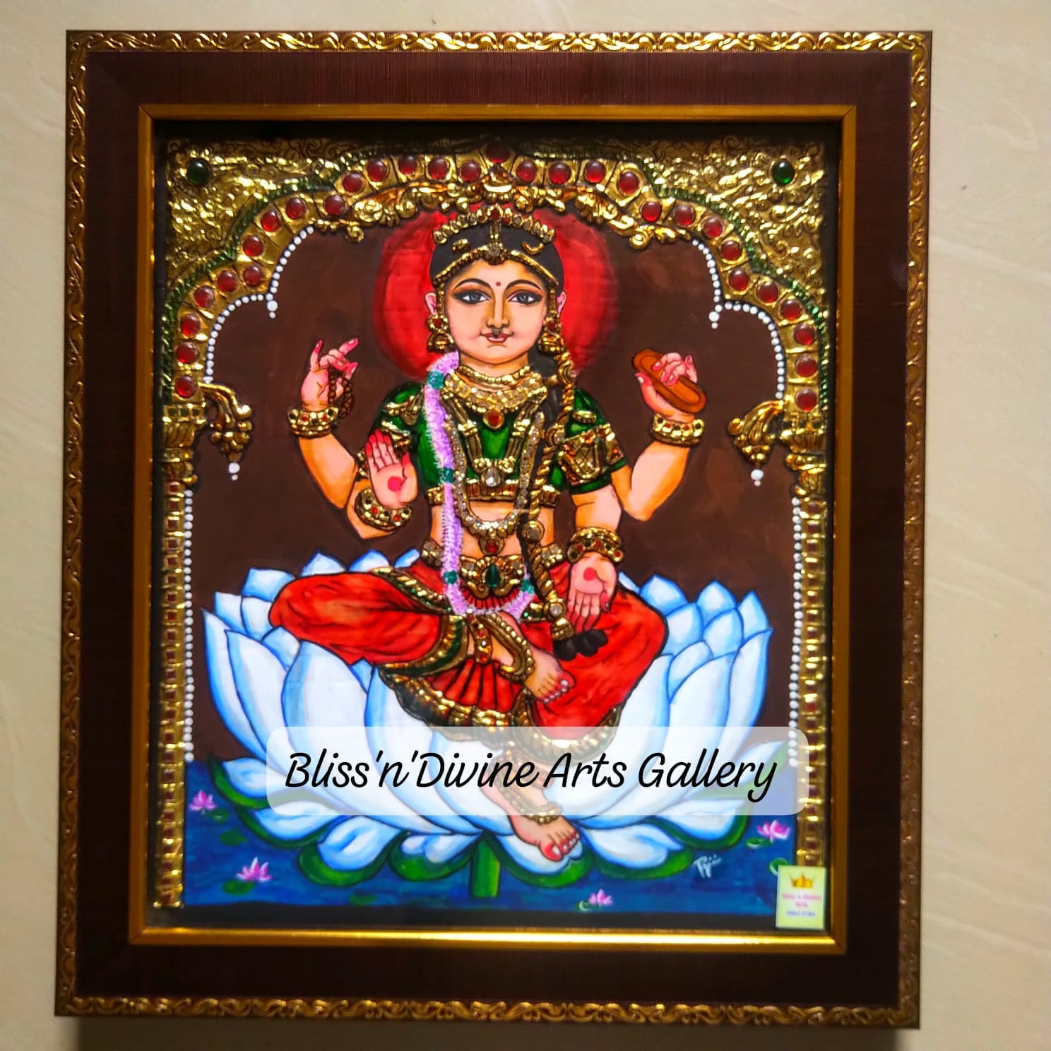 Tanjore Painting Bala Tripura Sundari 2 | Bliss'n' Divine Arts Gallery